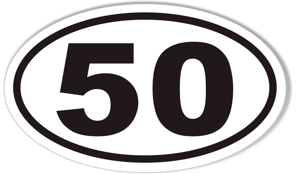 1-50 Numbered Golf Cart Oval Bumper Stickers – StickerCafe.com