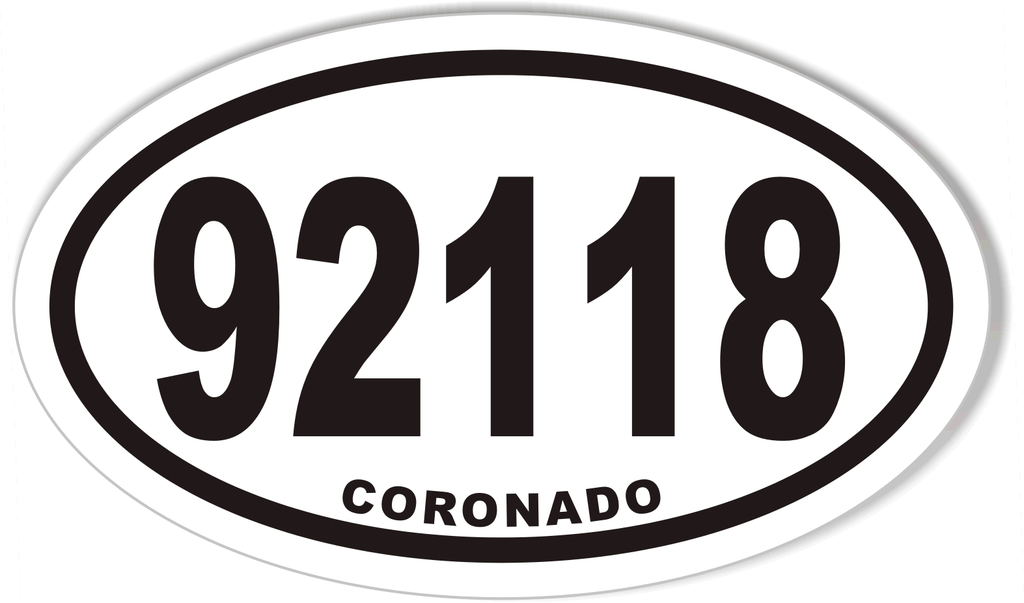 92118 CORONADO Oval Bumper Stickers – StickerCafe.com