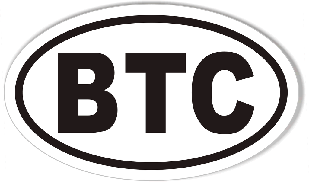 BTC Oval Bumper Stickers – StickerCafe.com