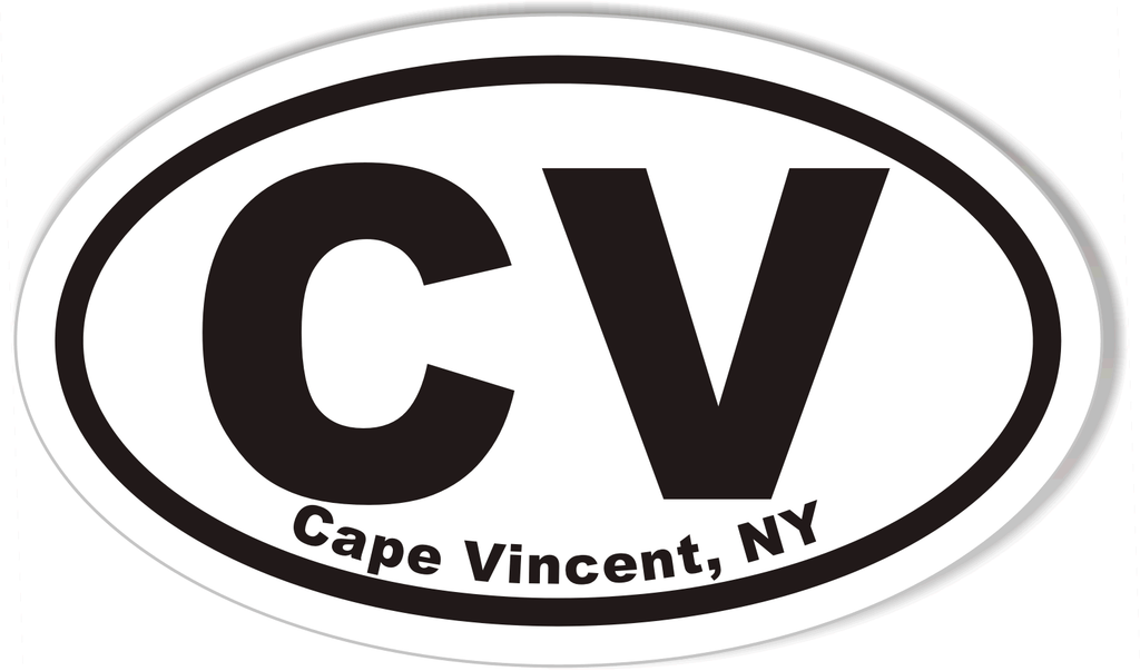 CV Cape Vincent, NY Oval Bumper Stickers – StickerCafe.com