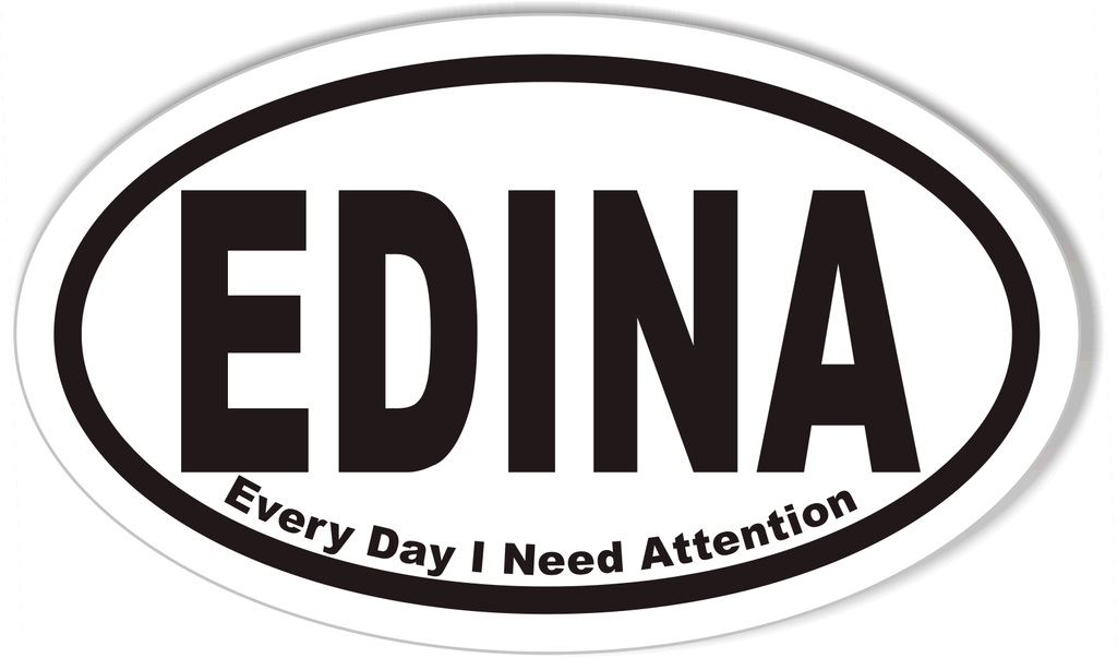 EDINA Custom Oval Bumper Stickers – StickerCafe.com