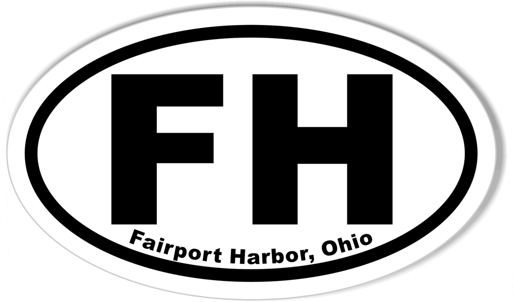 FH Fairport Harbor, Ohio Oval Bumper Stickers – StickerCafe.com