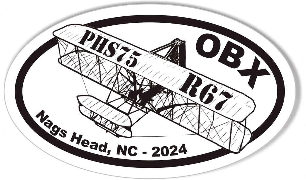 R67 OBX Wright Flyer Oval Bumper Stickers – StickerCafe.com