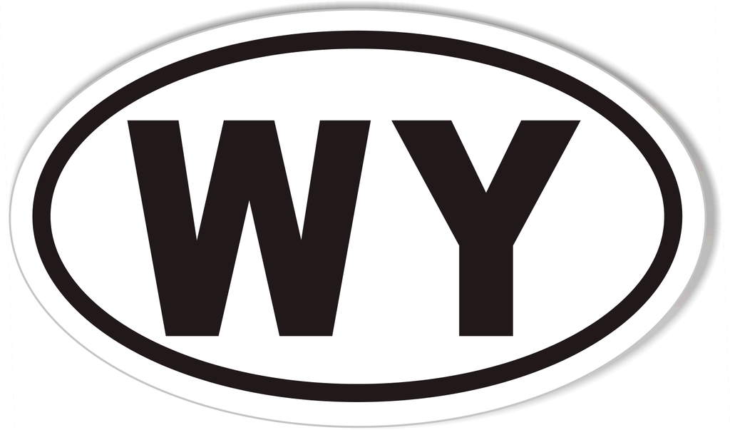 WY Wyoming Oval Bumper Sticker – StickerCafe.com
