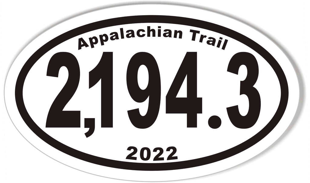 2,194.3 Appalachian Trail 2022 Oval Bumper Sticker – StickerCafe.com