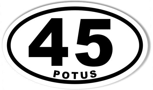 45 POTUS Donald Trump Oval Bumper Stickers – StickerCafe.com