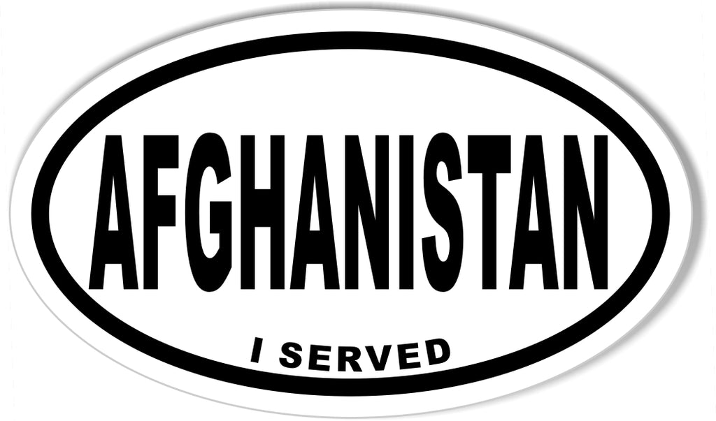 AFGHANISTAN I SERVED Oval Bumper Sticker – StickerCafe.com