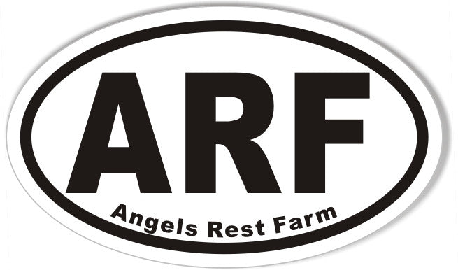 ARF Angels Rest Farm Euro Oval Stickers – StickerCafe.com