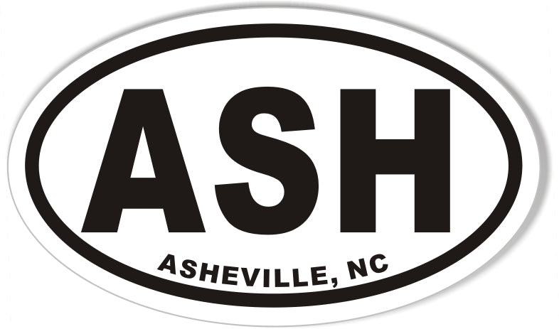 ASH ASHEVILLE, NC Euro Oval Stickers – StickerCafe.com