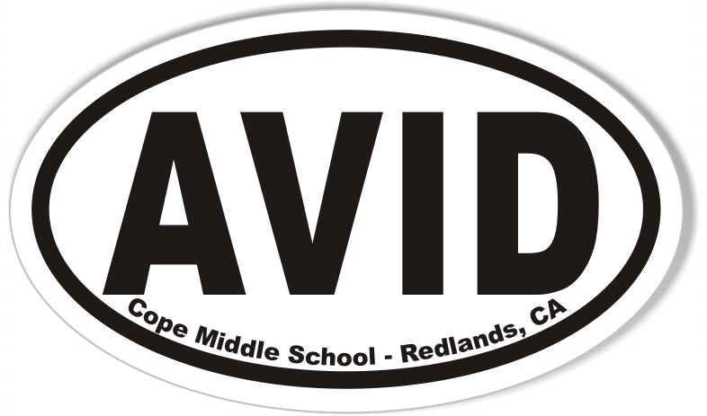 AVID Cope Middle School - Redlands, CA Oval Bumper Stickers ...