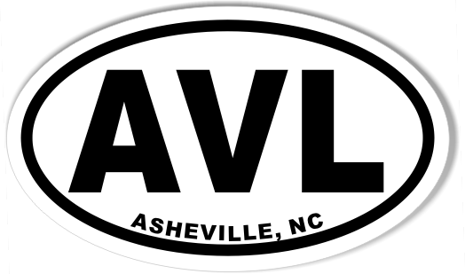 AVL ASHEVILLE, NC Euro Oval Stickers – StickerCafe.com
