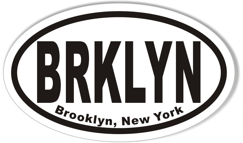 BRKLYN Brooklyn, New York Oval Bumper Sticker – StickerCafe.com