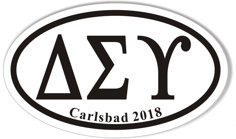Delta Sigma Upsilon Carlsbad 2018 Oval Bumper Stickers – StickerCafe.com