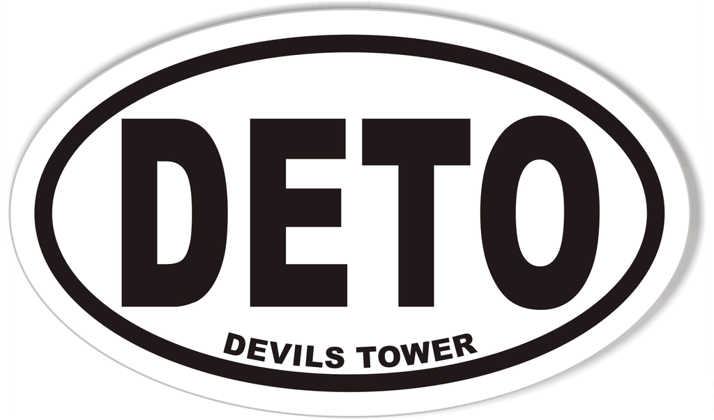 DETO DEVILS TOWER Oval Bumper Stickers – StickerCafe.com