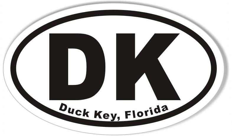DK Duck Key, Florida Oval Bumper Sticker – StickerCafe.com