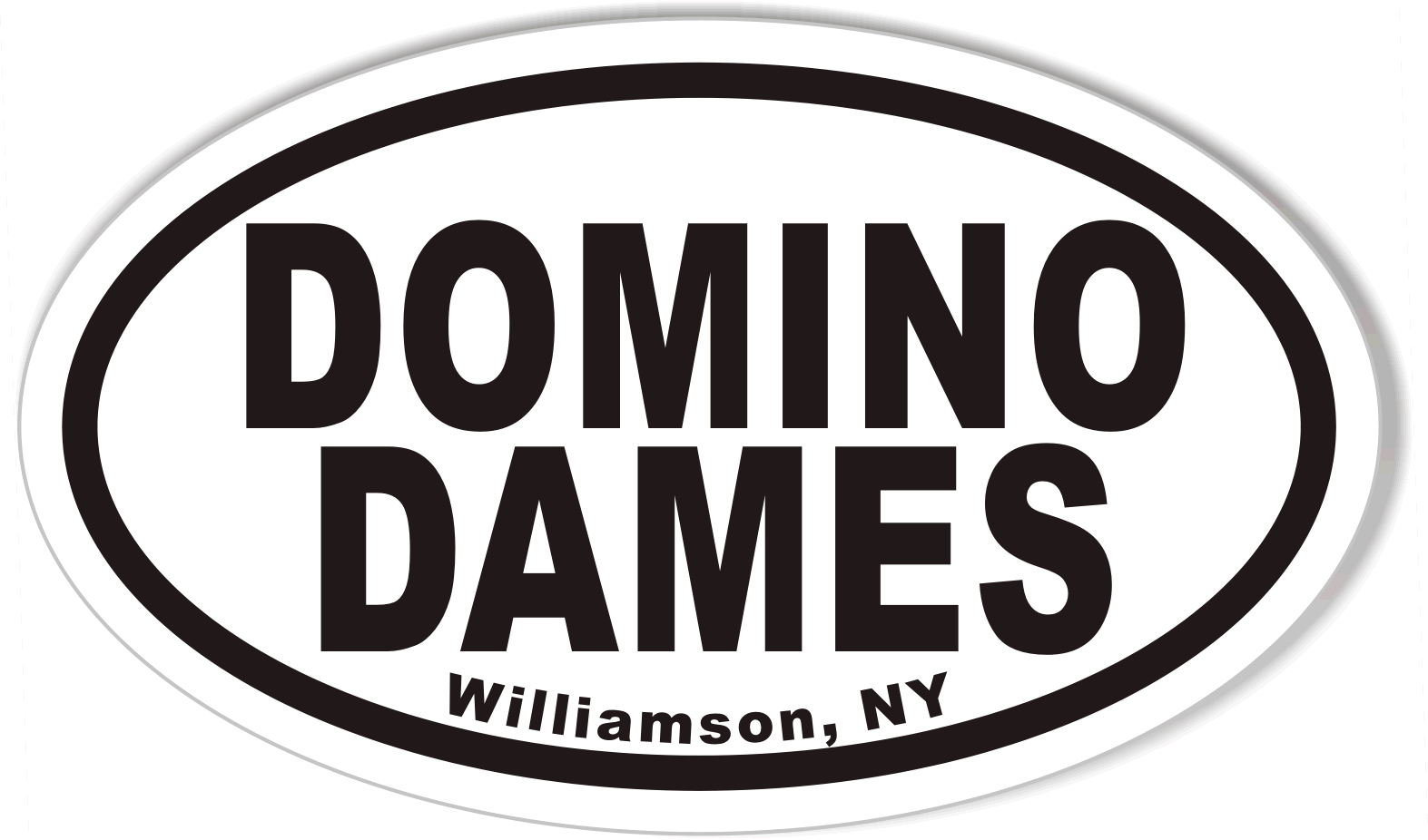 DOMINO DAMES Custom Oval Bumper Stickers – StickerCafe.com