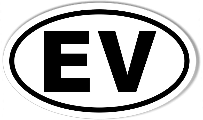 EV Electric Vehicle Euro Oval Bumper Sticker – StickerCafe.com