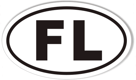FL Florida Oval Sticker – StickerCafe.com
