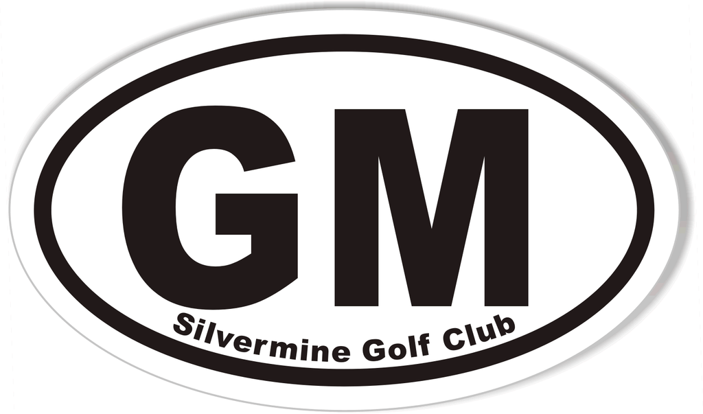 GM Silvermine Golf Club Oval Bumper Stickers – StickerCafe.com