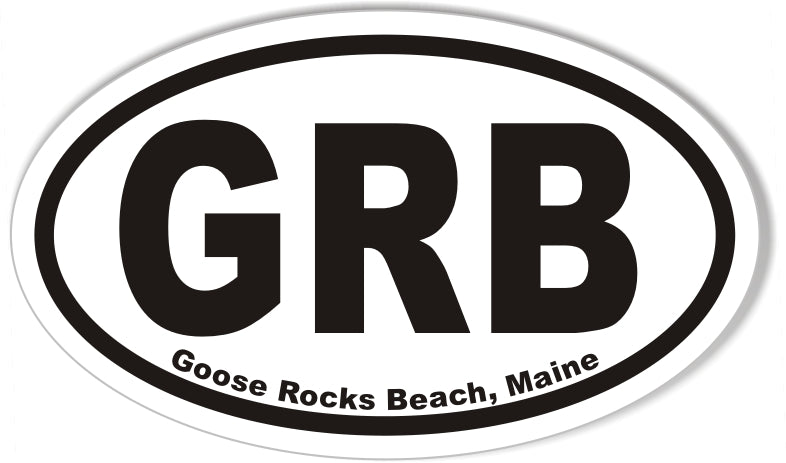 GRB Goose Rocks Beach, Maine Oval Bumper Stickers – StickerCafe.com