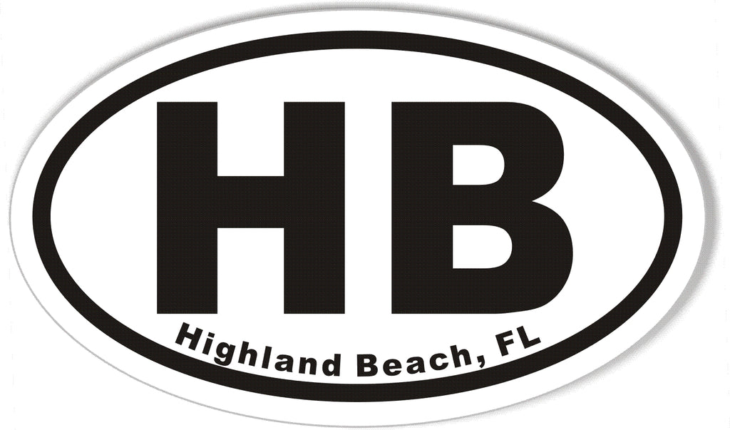 HB Highland Beach, FL Oval Bumper Stickers – StickerCafe.com