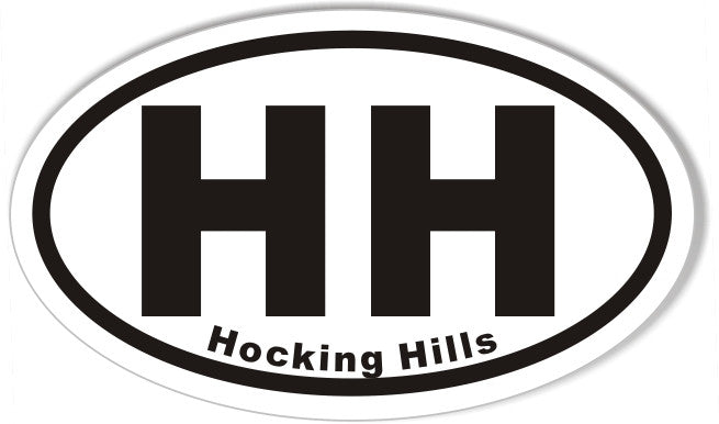 HH Hocking Hills Custom Oval Bumper Stickers – StickerCafe.com