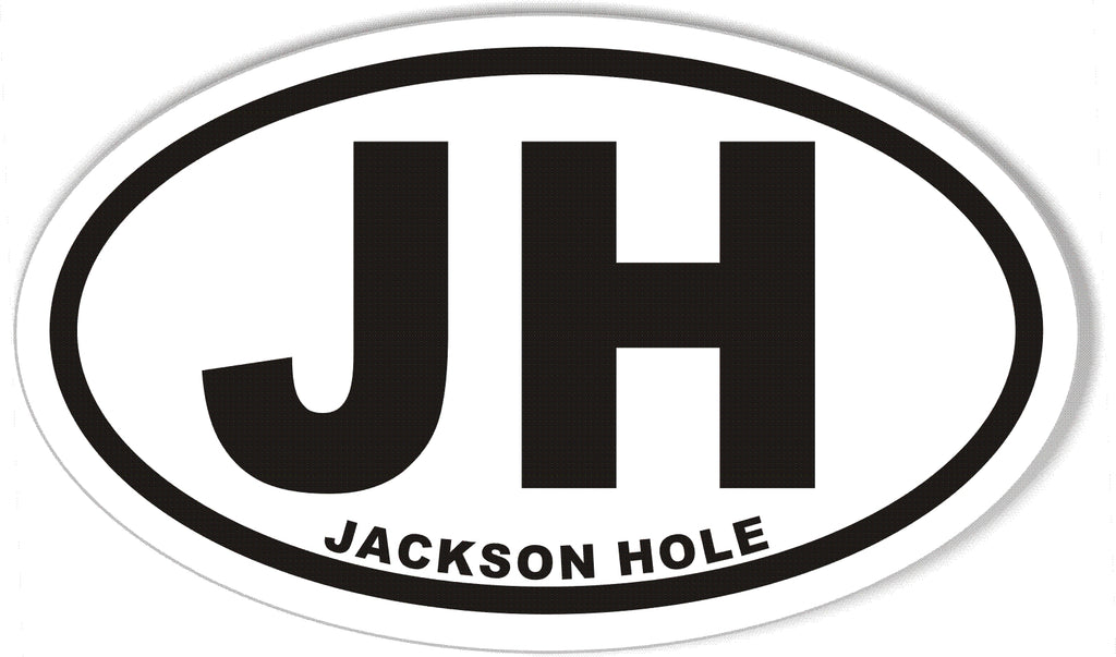 JH Jackson Hole Euro Oval Sticker – StickerCafe.com