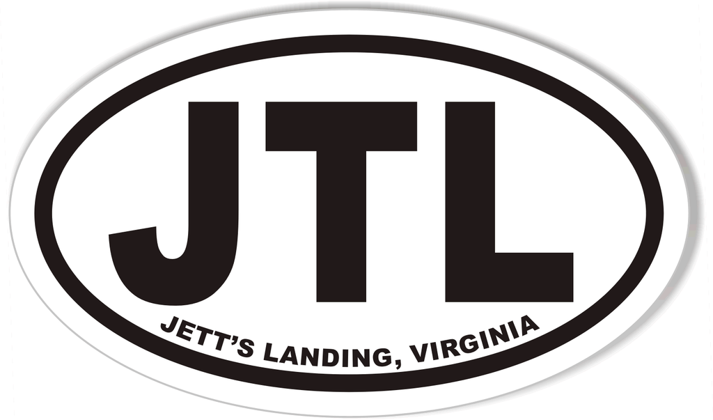 JTL JETT'S LANDING, VIRGINIA Oval Bumper Stickers – StickerCafe.com
