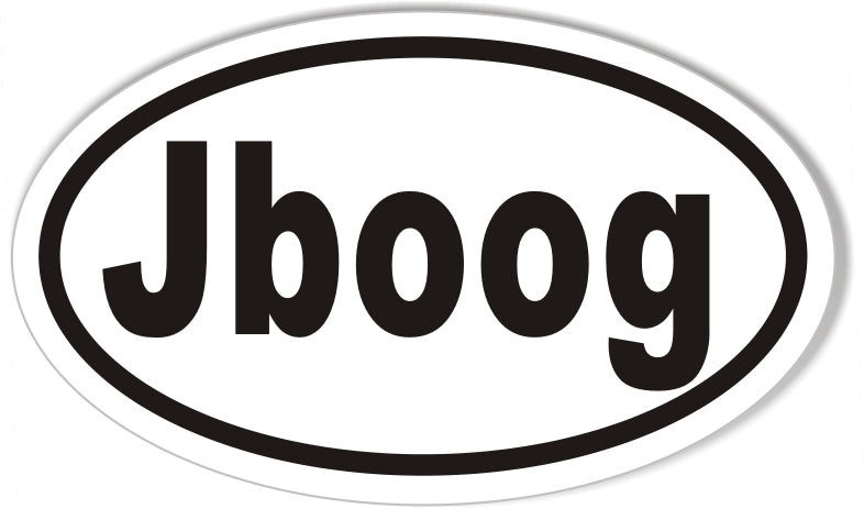 Jboog Custom Oval Bumper Stickers – StickerCafe.com