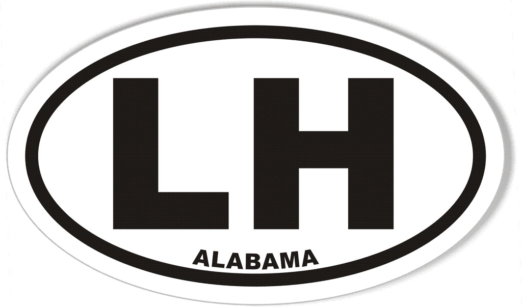 LH ALABAMA Oval Bumper Stickers – StickerCafe.com