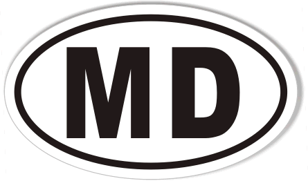MD Maryland Oval Sticker – StickerCafe.com