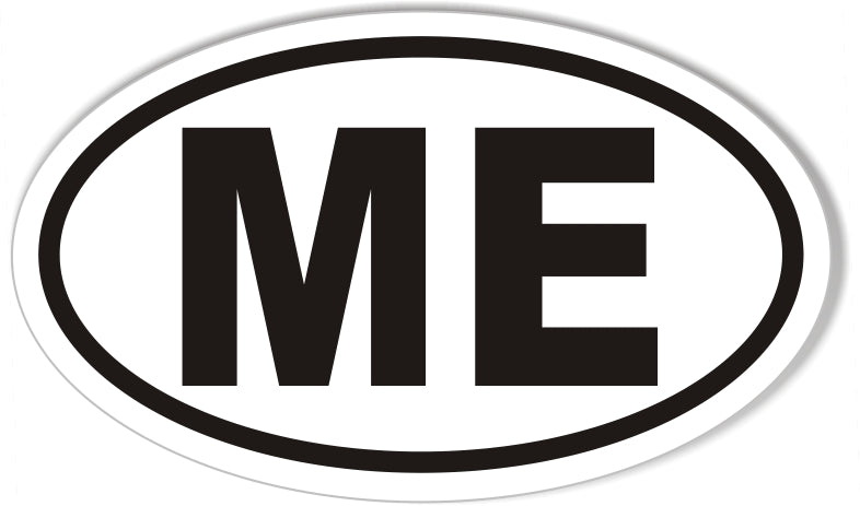 ME Maine Oval Sticker – StickerCafe.com