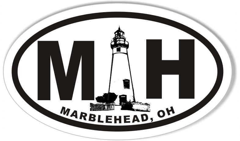 MH MARBLEHEAD, OH Lighthouse Oval Bumper Stickers – StickerCafe.com