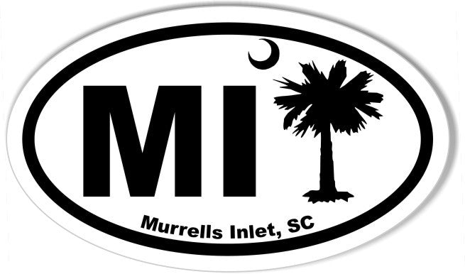 MI Murrels Inlet Oval Bumper Stickers – StickerCafe.com
