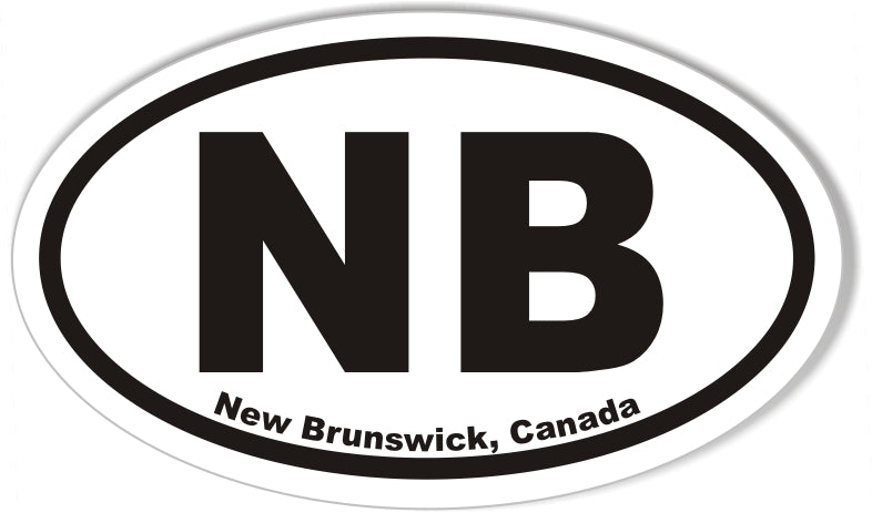 NB New Brunswick, Canada Oval Bumper Sticker – StickerCafe.com