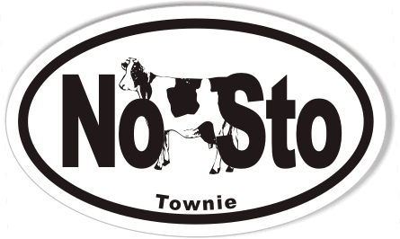 No Sto Townie Custom Oval Bumper Stickers with Cow – StickerCafe.com