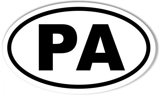 PA Pennsylvania Oval Sticker – StickerCafe.com