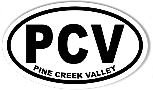 PCV Pine Creek Valley Oval Bumper Stickers – StickerCafe.com