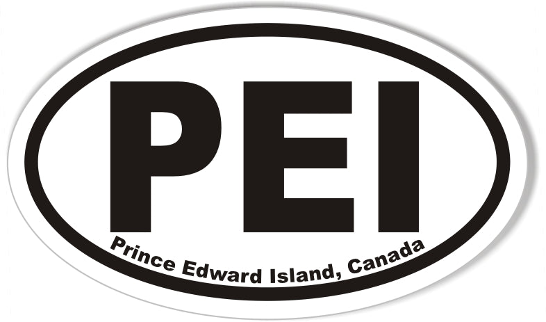 PEI Prince Edward Island, Canada Oval Bumper Sticker – StickerCafe.com