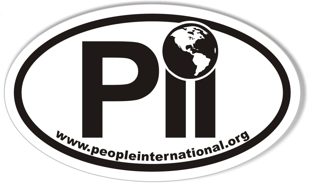 PII www.peopleinternational.org Oval Bumper Stickers – StickerCafe.com