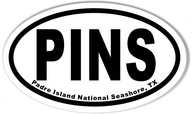 PINS Padre Island National Seashore Oval Bumper Stickers – StickerCafe.com