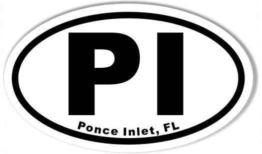PI Ponce Inlet FL Euro Oval Bumper Sticker – StickerCafe.com