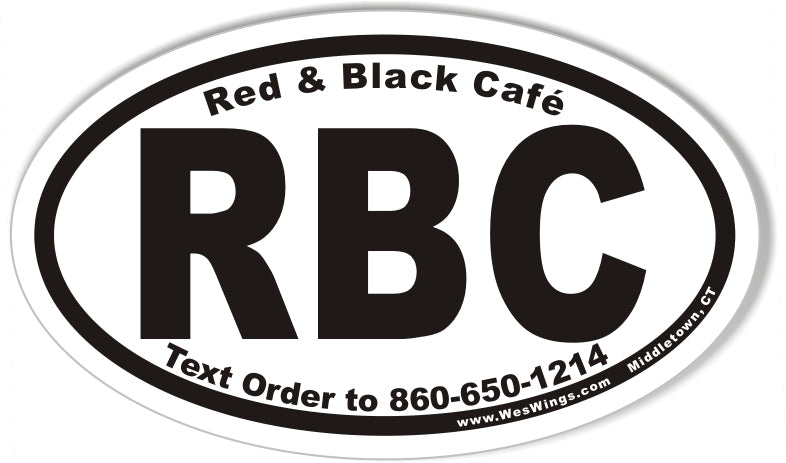 RBC Red & Black Cafe Oval Bumper Stickers – StickerCafe.com
