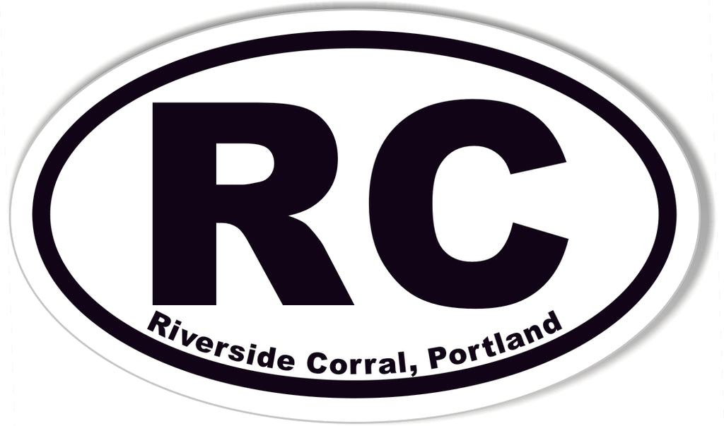 RC Riverside Corral, Portland Oval Bumper Stickers – StickerCafe.com