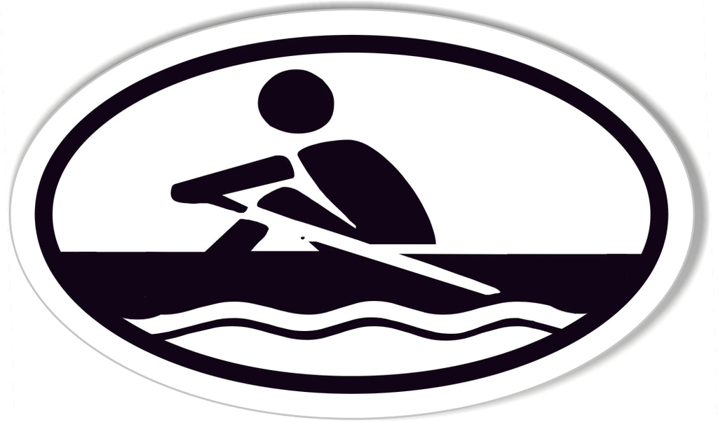 Rowing Euro Style Oval Decal – StickerCafe.com