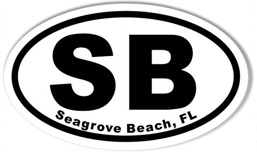 SB Seagrove Beach, FL Oval Bumper Stickers – StickerCafe.com