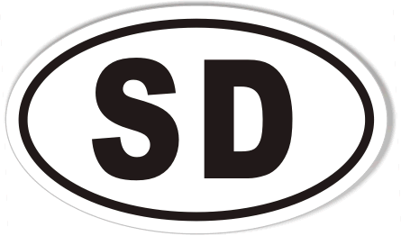 SD South Dakota Oval Sticker – StickerCafe.com