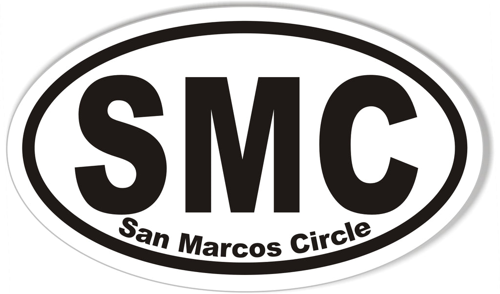 SMC San Marcos Circle Oval Bumper Stickers – StickerCafe.com