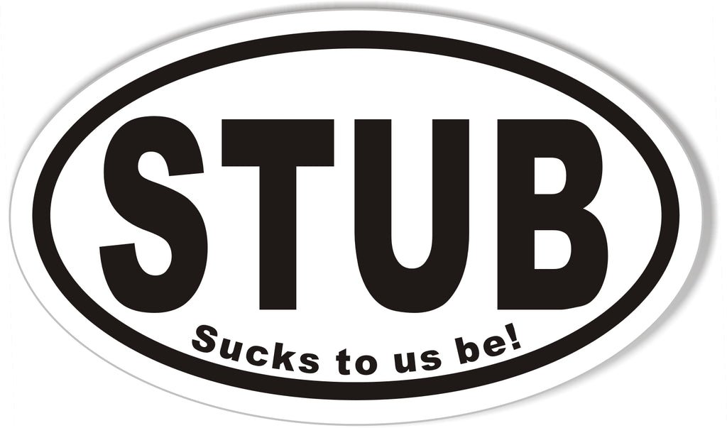 STUB Custom Oval Bumper Stickers – StickerCafe.com