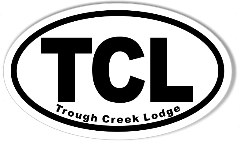 TCL Trough Creek Lodge Oval Bumper Stickers – StickerCafe.com